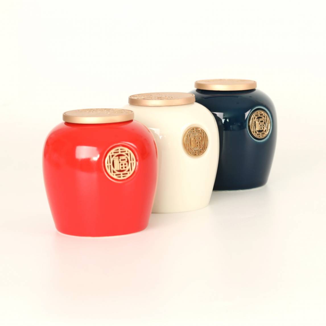 TCL-5 Blue/Red/Beige Porcelain Tea Caddy